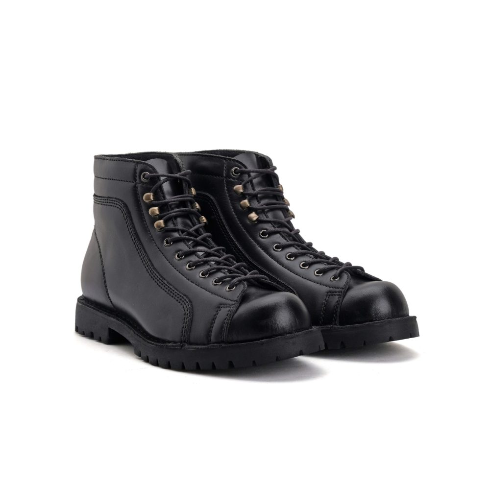 Ares Black | Lace-to-Toe Roofer Monkey Boots – Koku Footwear